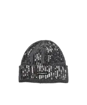 Pinko Sequin-embellished Ribbed-knit Beanie Hat - No