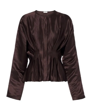 JOSEPH Erin Pleated Linen And Silk Blouse - Brown