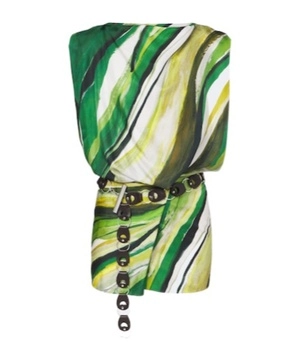 Christopher Esber Belted Printed Silk Minidress