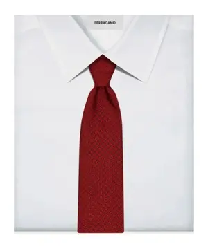 FERRAGAMO Micro Gancini Print Silk Jacquard Tie