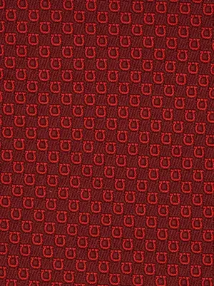 FERRAGAMO Micro Gancini Print Silk Jacquard Tie