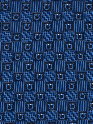 FERRAGAMO Gancini Silk Jacquard Neck Tie
