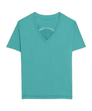 Zadig&Voltaire V-neck T-shirt With Fishnet Skull Detail - Green