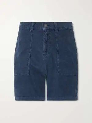 CORRIDOR Wide-leg Stretch-cotton Corduroy Shorts - Navy
