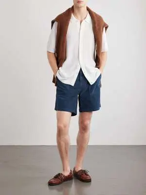 CORRIDOR Wide-leg Corduroy Shorts - Navy