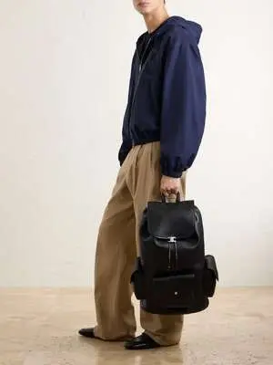 Celine Triomphe-embellished Leather Backpack
