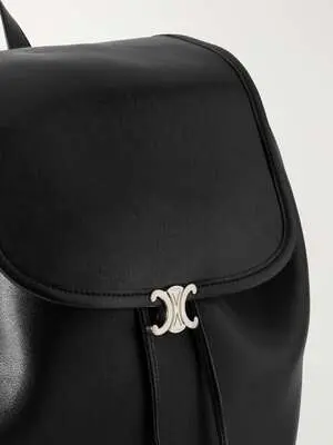 Celine Triomphe-embellished Leather Backpack