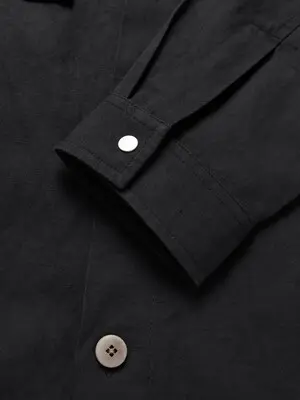 Folk Patch Linen And Cotton-blend Overshirt