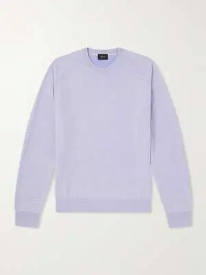 Brioni Cashmere And Wool-blend Sweater - Blue