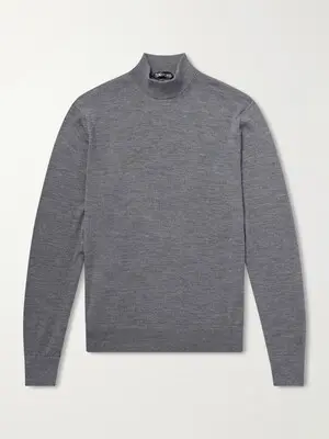 TOM FORD Wool Rollneck Sweater - Gray