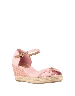 Tommy Hilfiger Cotton & Leather Wedge Sandals