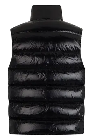 Moncler Tibb Logo Patch Zip-up Padded Gilet - Black