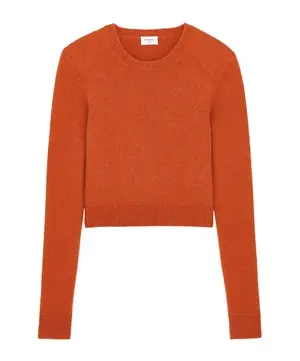 Saint Laurent Crewneck Sweater In Cashmere - Ochre