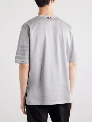 Thom Browne Logo-appliquéd Striped Cotton-jersey T-shirt