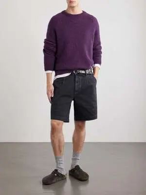 CORRIDOR Spring Wide-leg Stretch-cotton Denim Shorts