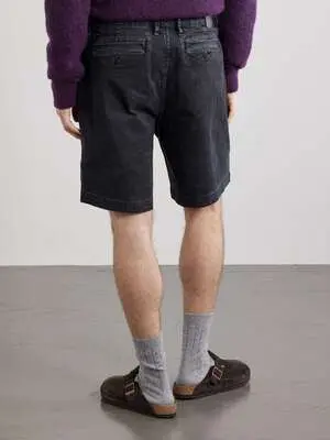 CORRIDOR Spring Wide-leg Stretch-cotton Denim Shorts
