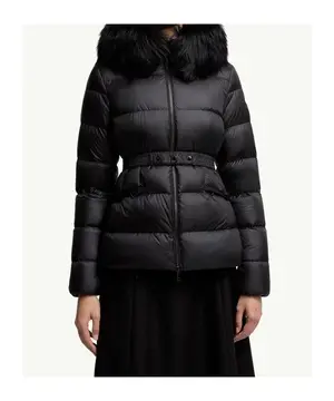 Moncler Boed Hooded Shearling-trimmed Short Down Jacket