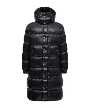 Moncler Hanoverian Hooded Square-quilted Long Down Jacket