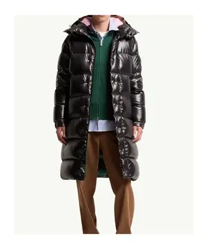 Moncler Hanoverian Hooded Square-quilted Long Down Jacket