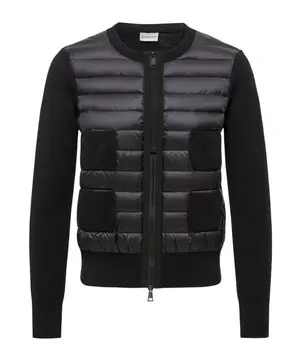 Moncler Padded Wool Zip-up Cardigan