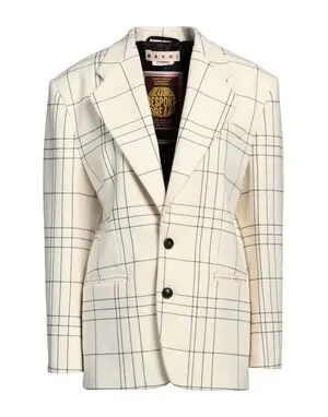 Marni Virgin Wool Flannel Blazer With Tartan Pattern
