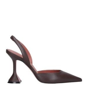 Amina Muaddi Pointed-toe High-heeled Sandals - Coffee