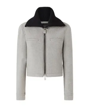 Pinko Ribbed-collar Jacket - Gray