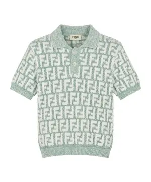 Fendi Short-sleeved Knit Polo Shirt - Green