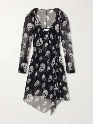 Alexander McQueen Printed Silk-georgette Mini Dress