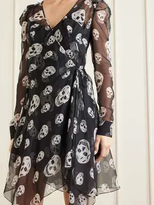 Alexander McQueen Printed Silk-georgette Mini Dress