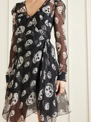 Alexander McQueen Printed Silk Georgette Mini Dress
