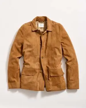 Billy Reid Perforated Suede Driving Jacket - Tan