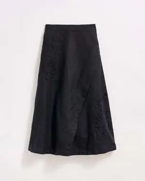 Billy Reid Linen Protea Eyelet Skirt - Black