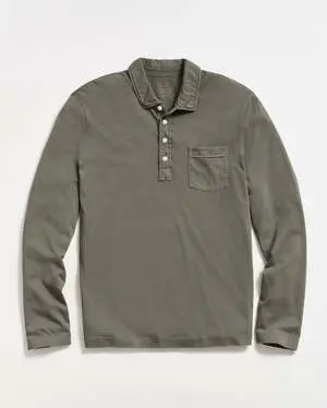 Billy Reid Long Sleeve Pensacola Polo - Grey