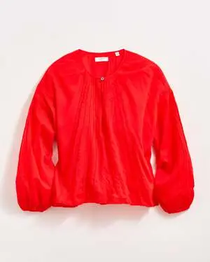 Billy Reid Sunray Pintuck Blouse - Flame
