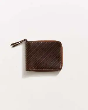 Billy Reid Leather Zip Wallet - Chestnut Brown