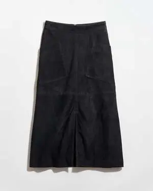 Billy Reid A-line Suede Skirt - Black