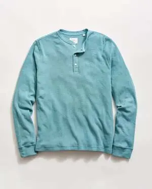 Billy Reid Slub Tuck Henley - Blue