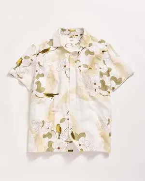 Billy Reid Short Sleeve Grid Yellowhammer Treme Shirt - White