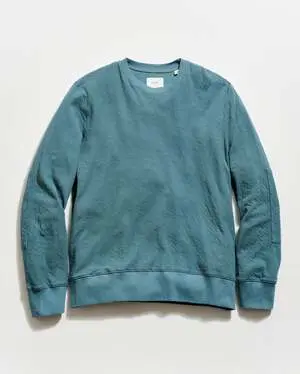 Billy Reid Crinkle Rib Crew - Blue
