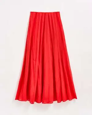 Billy Reid Sunray Pintuck Skirt - Flame