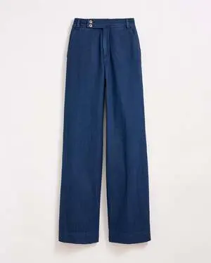 Billy Reid Denim Wide Leg Trouser - Navy