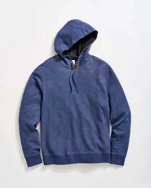 Billy Reid Rib Hoodie Pullover - Blue