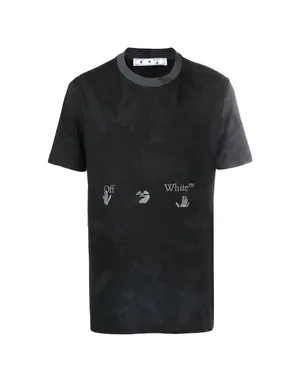 Off-White Camouflage Logo Print T-shirt - Black