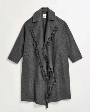 Billy Reid Long Blanket Fringe Coat