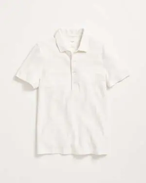 Billy Reid Hemp Cotton Twill Polo - White