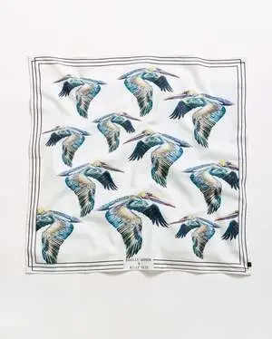 Billy Reid Bradley Gordon Pelican Bandana - White Multi