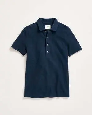Billy Reid Hemp Cotton Twill Polo - Blue