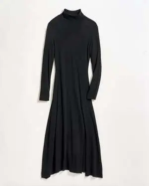 Billy Reid Wool Turtleneck Contour Sweater Dress - Black