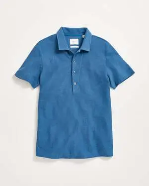 Billy Reid Hemp Cotton Twill Polo - Blue